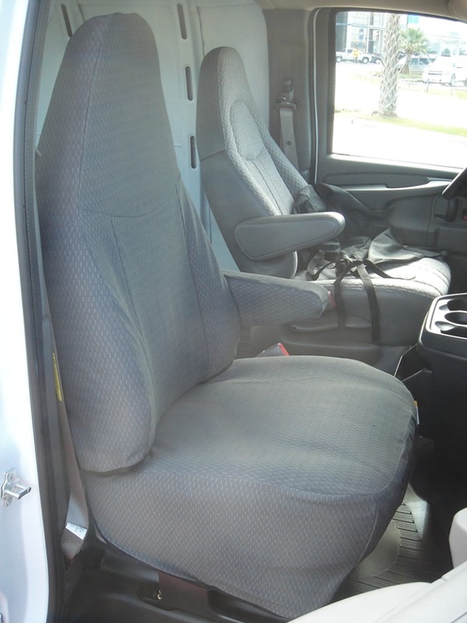 C933 1996-2009 Gray Twill Seat Covers for Chevy Express & GMC Savanna ...