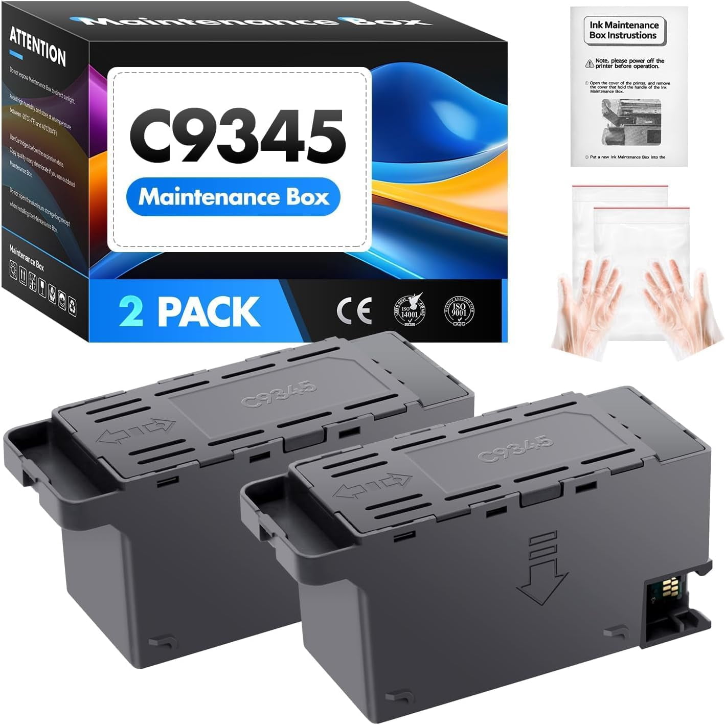 C9345 Ink Maintenance Box Tank 2-Pack Replacement for C9345 WF-7840 ET ...