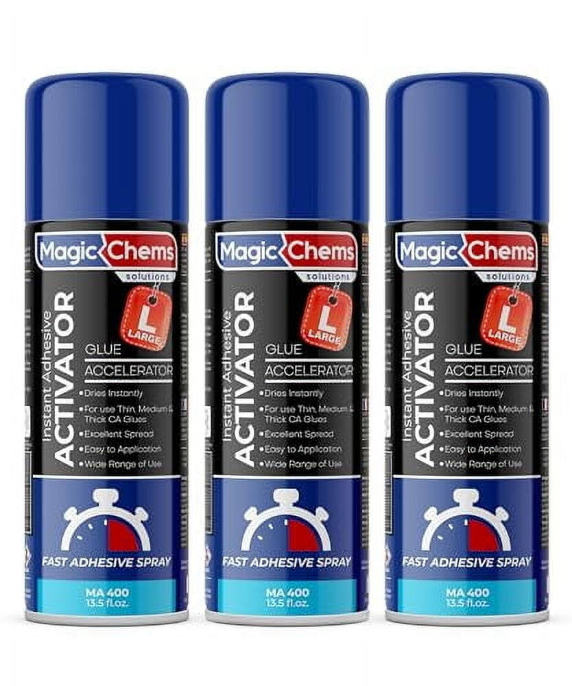 CA Glue Accelerator Spray (3 x 13.5 fl oz), Cyanoacrylate Super Glue ...