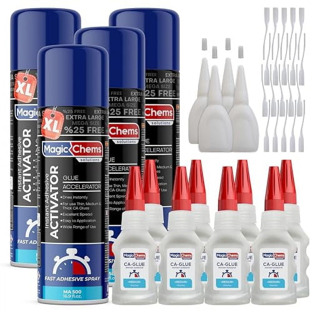 CA Glue with Activator (8 x 3.5 oz + 4 x 16.9 fl oz), Cyanoacrylate ...