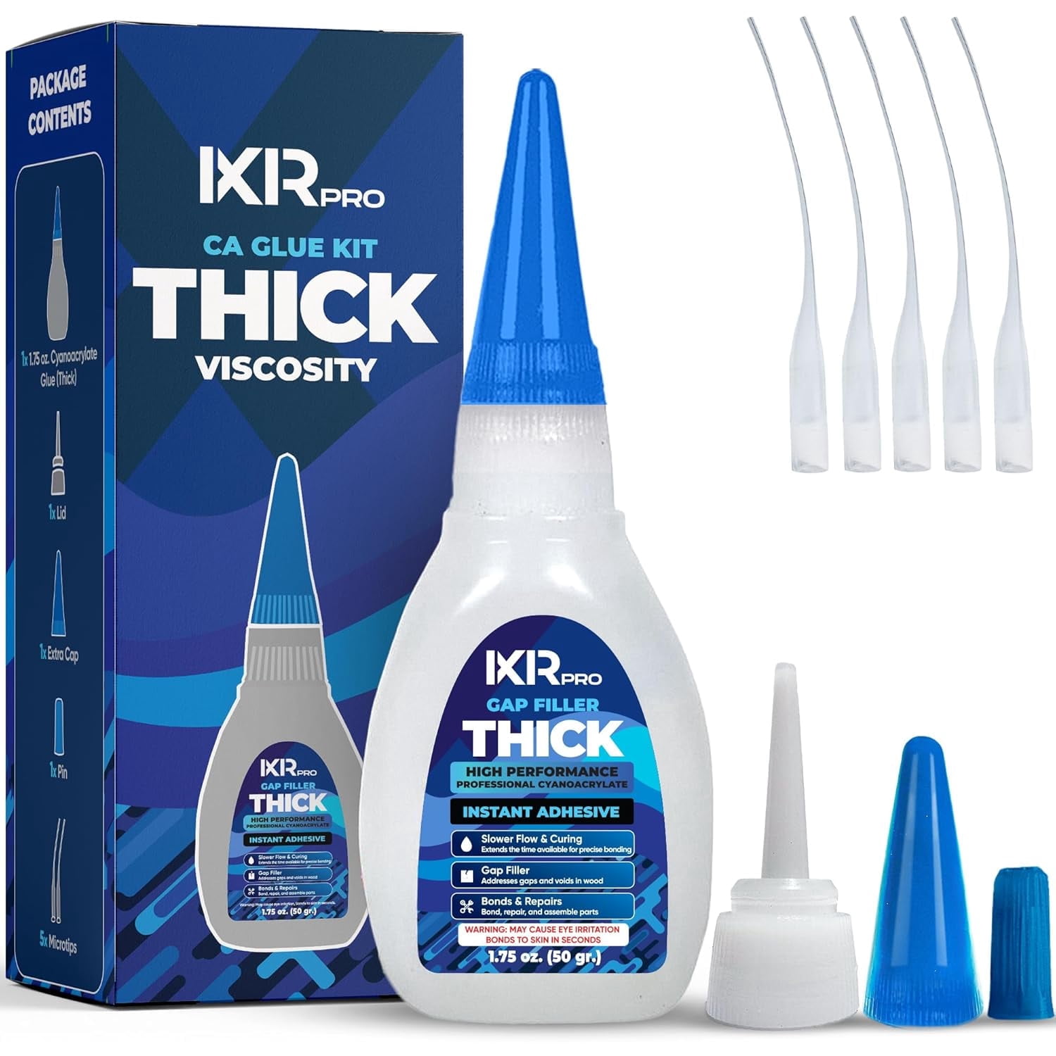CA Glue Thick Viscosity Kit,1.75 oz. Cyanoacrylate Glue, Heavy-Duty ...