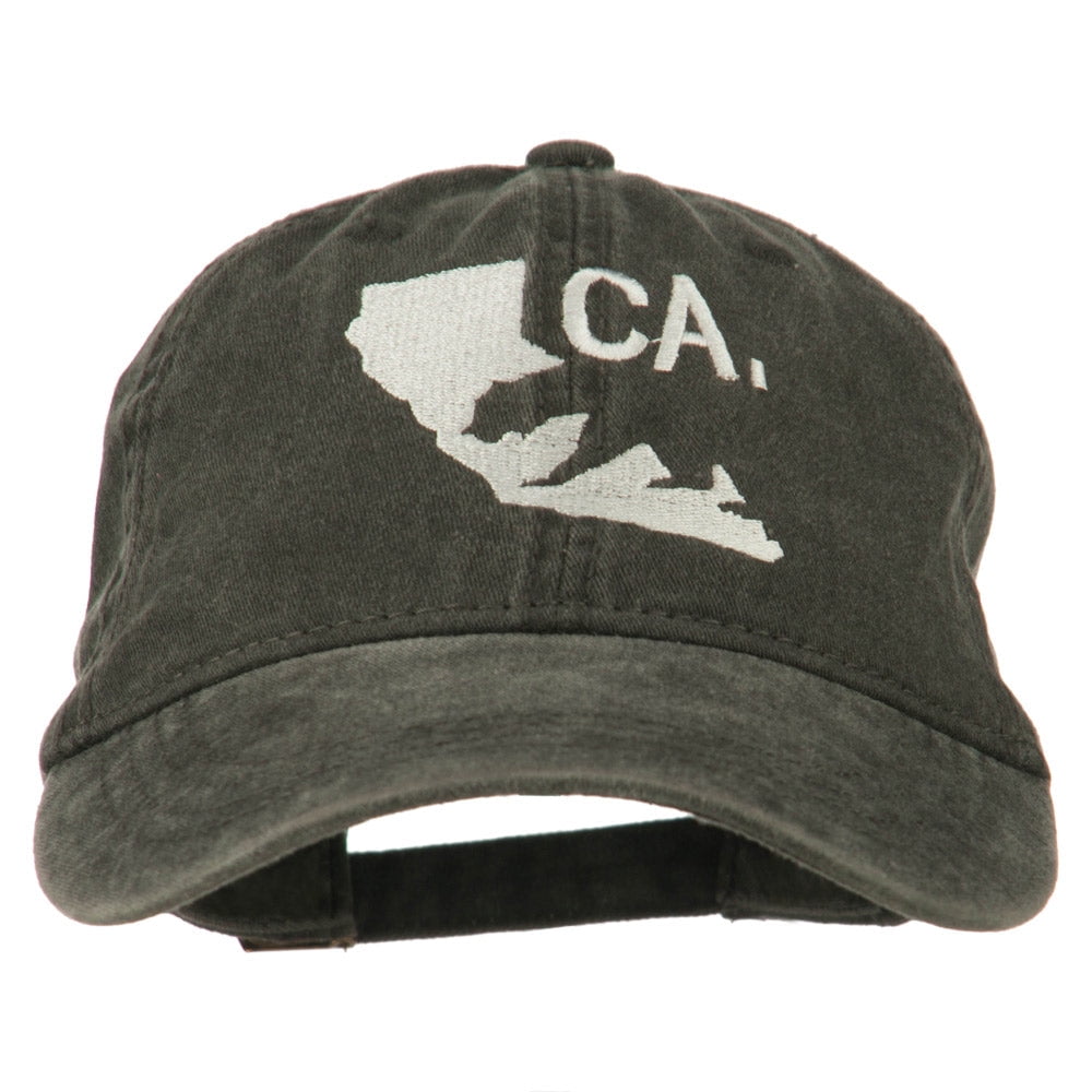 CA Map with Bear Embroidered Washed Cap - Black OSFM - Walmart.com