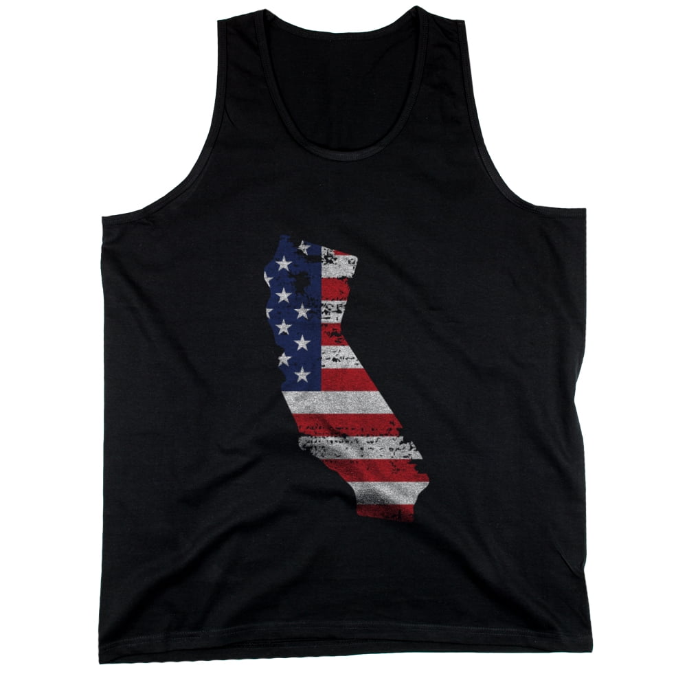 CA State USA Flag Men's Tank Top California American Flag Tanks ...
