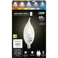 CA10 LED Candle Bulb Flame Tip, 40W Equivalent, Dimmable, Color ...