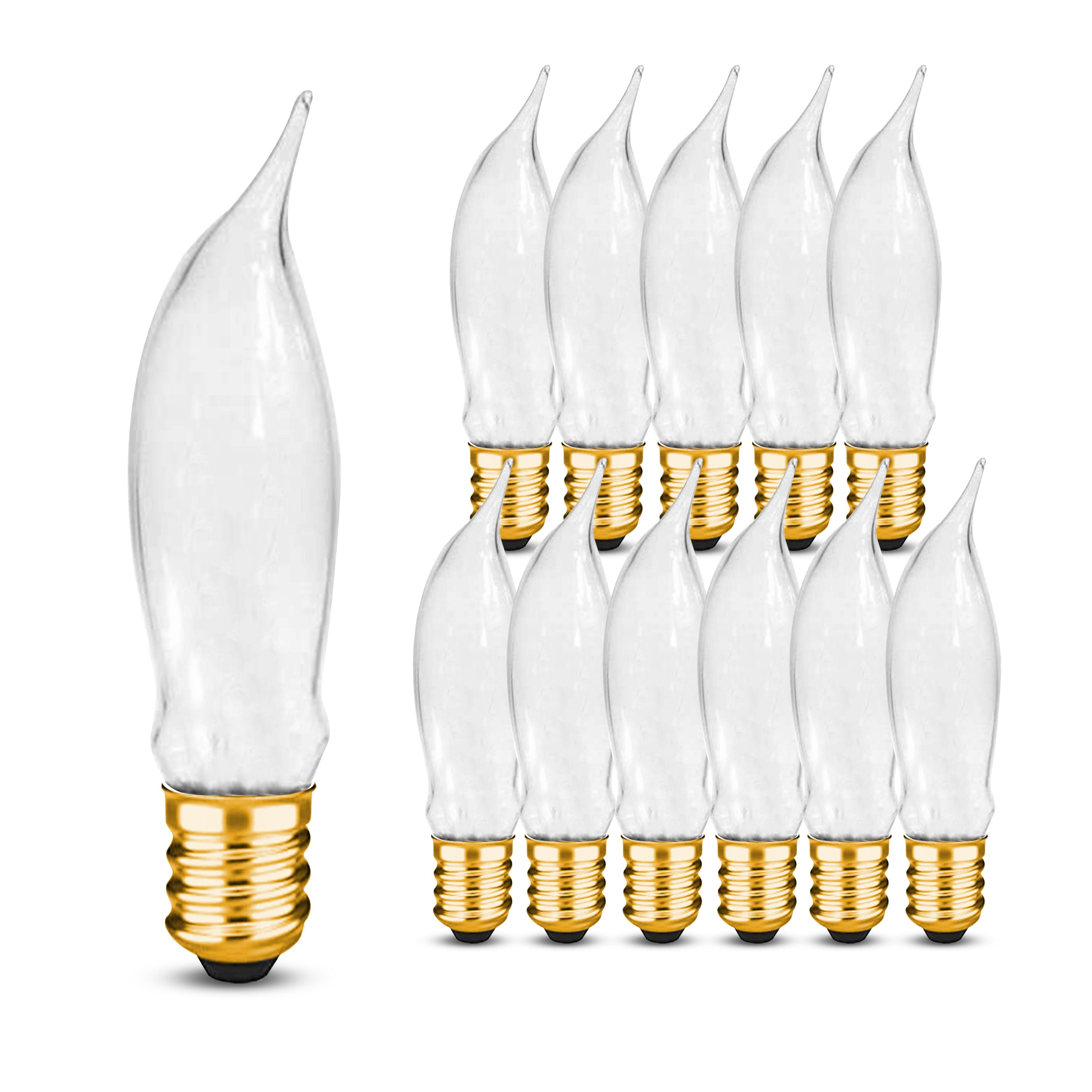CA5 7.5 Watt Frosted Traditional Chandelier Bulb, E12 Candelabra Base ...