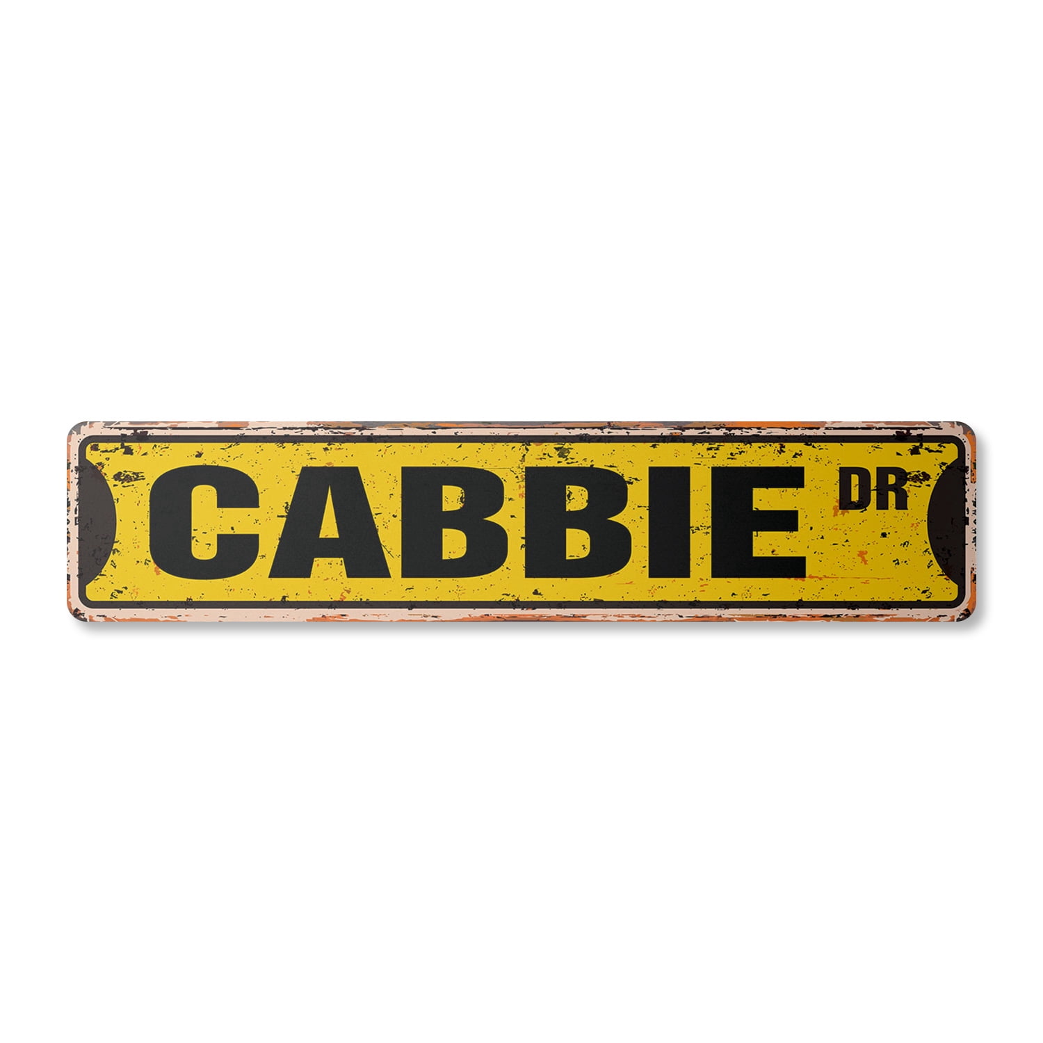 CABBIE Vintage Aluminum Street Sign taxicab driver yellow city ...