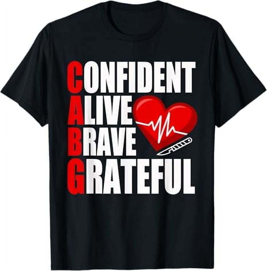 CABG Surgery Recovery Bypass Open Heart Bypass Survivor T-Shirt ...