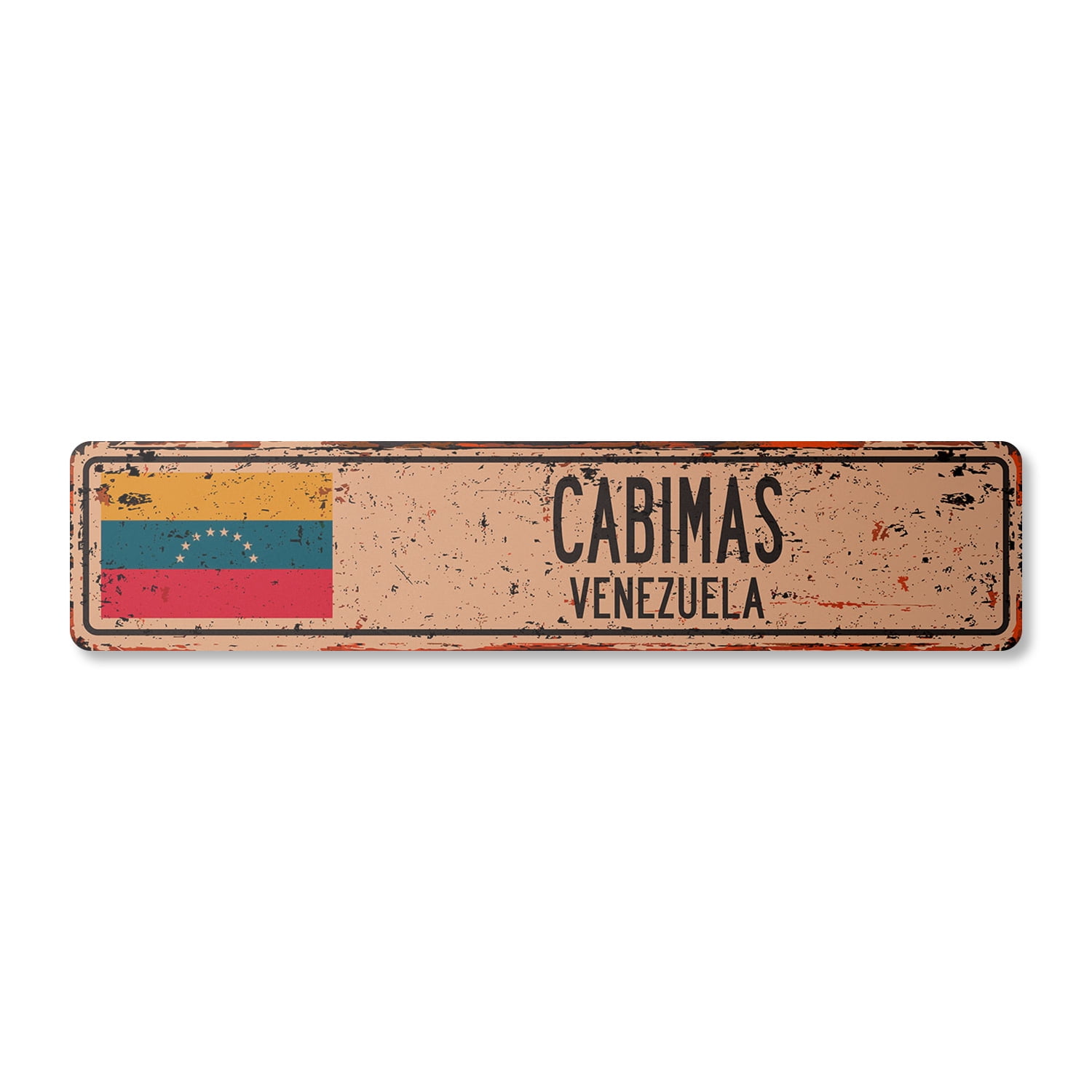 CABIMAS VENEZUELA Vintage Aluminum Street Sign Venezuelan flag city ...