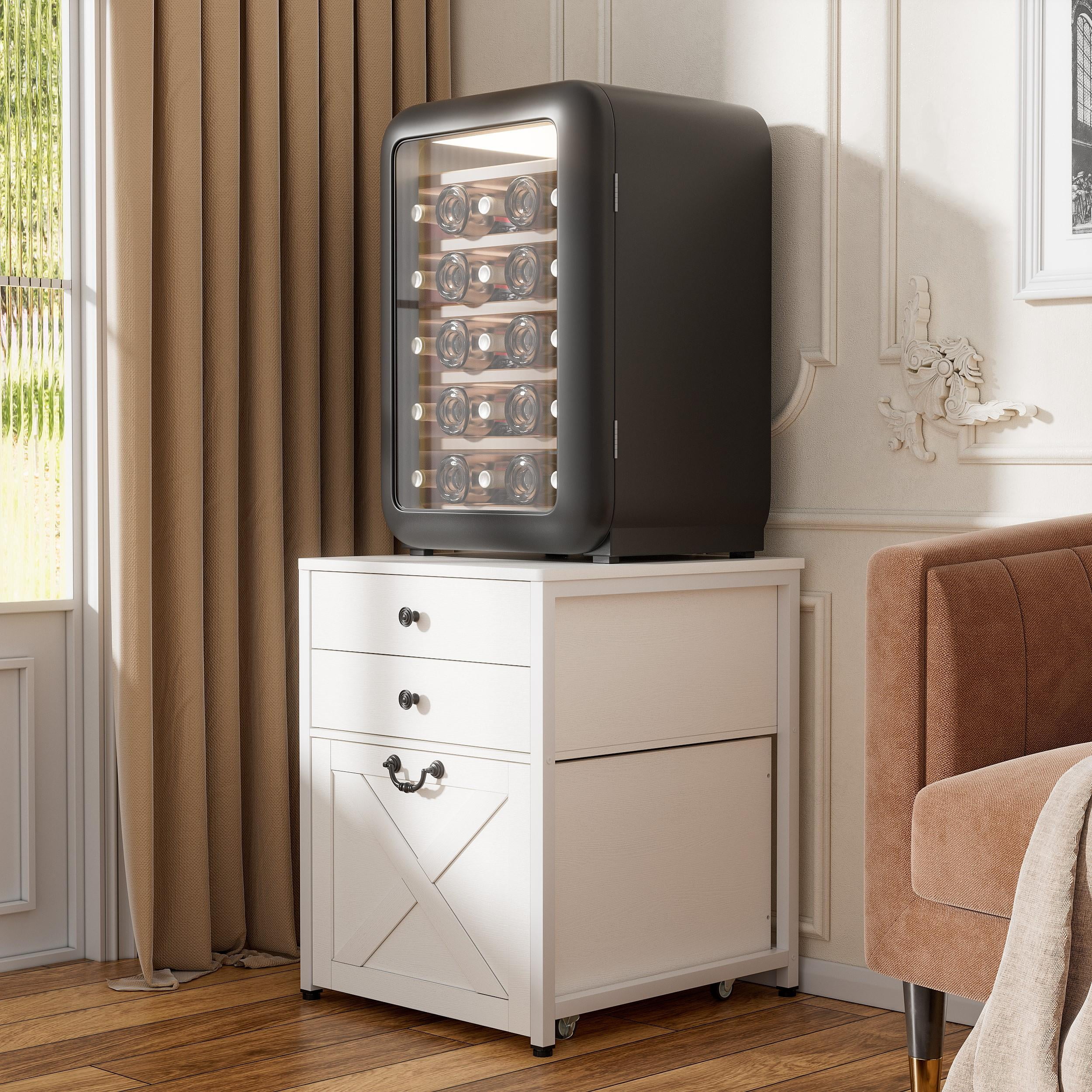 CABINAHOME Farmhouse Mini Fridge Stand with Storage,Heavy Duty Fridge ...