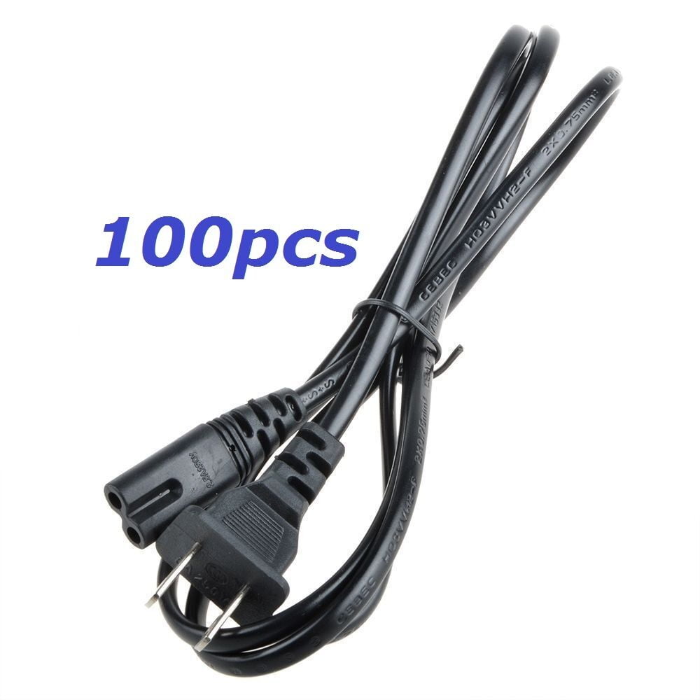 CABLEVANTAGE 100PCS US 2-Prong Port Pin AC Power Cord Cable Adapter PC ...
