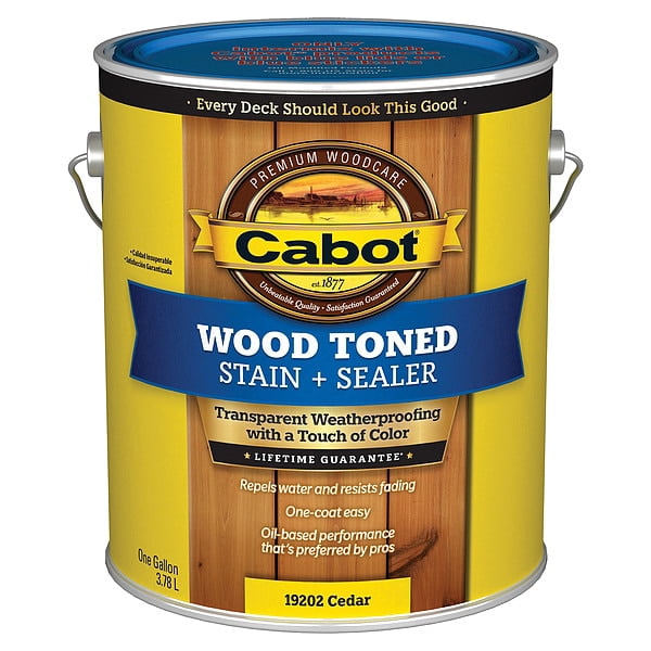 Cabot 140.0019202.007 Wood Toned Exterior Stain, Cedar, Flat, 1 Gallon ...