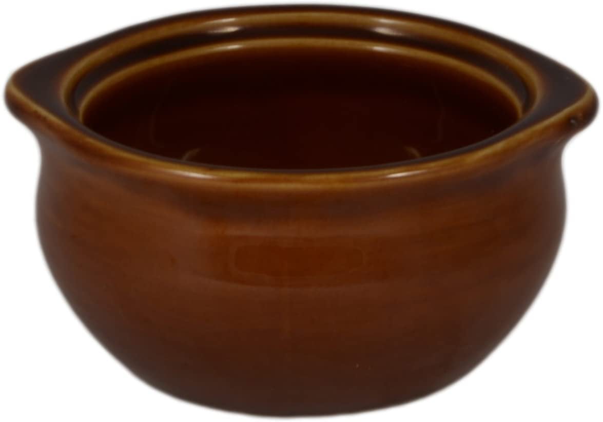 CAC China OC-12-B 12-Ounce Stoneware Round Onion Soup Crock, 5 by 2-3/8 ...