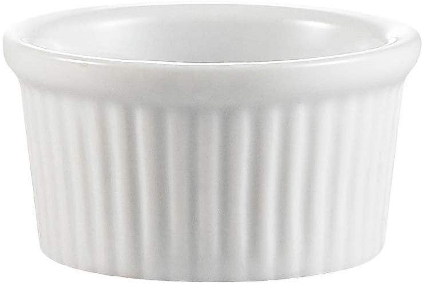 CAC China RKF-2 Porcelain Round 2-Oz Fluted Ramekin 2-5/8" Diameter x 1 ...