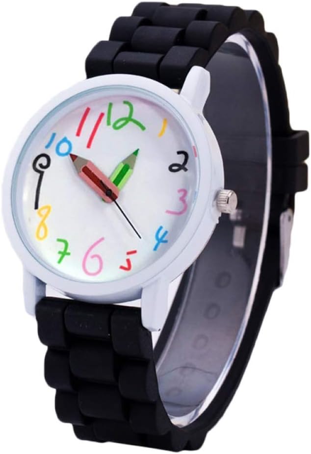 CAC-Kids' Digital Watch, Arabic Numerals Pencil Analog Display Quartz ...