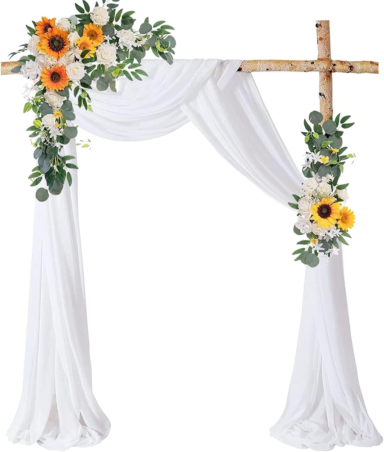 CAC-Wedding Arch Flowers and Drape Kit Pack of 3,Artificial Floral ...