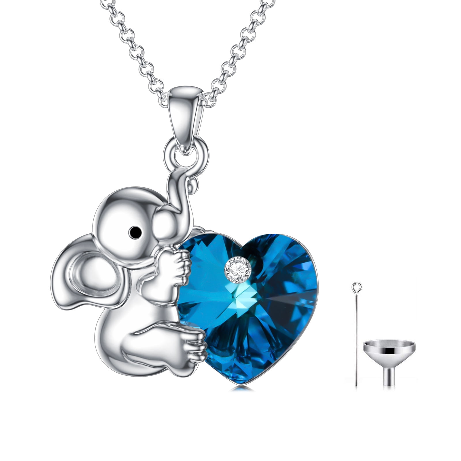 CACA LADY 925 Sterling Silver Opal Urn Necklace for Ashes Cremation Jewelry Cremation Keepsake ...