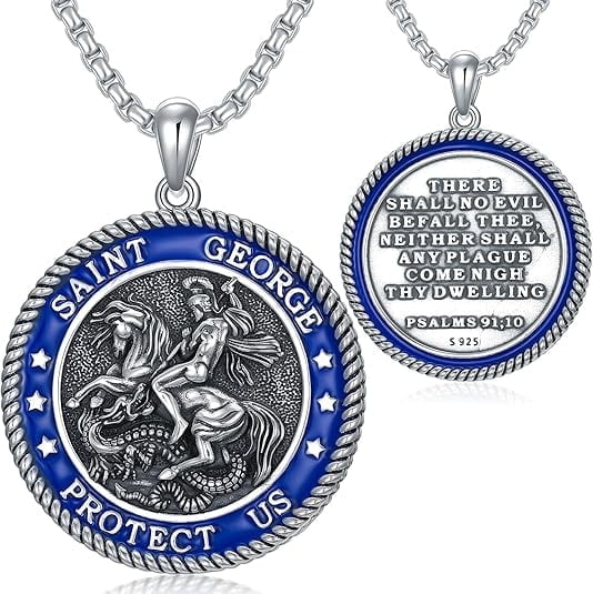 CACA LADY 925 Sterling Silver Patron Saint AmuletPendant Necklace Gift ...