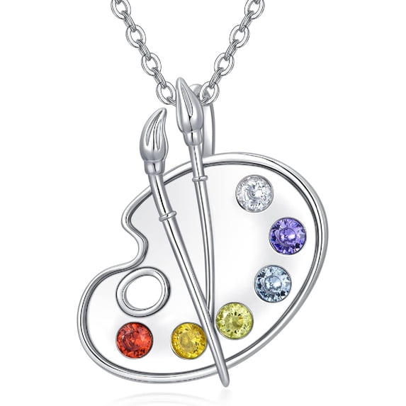 CACA LADY Art Palette Necklace Sterling Silver Art Necklace for Women ...