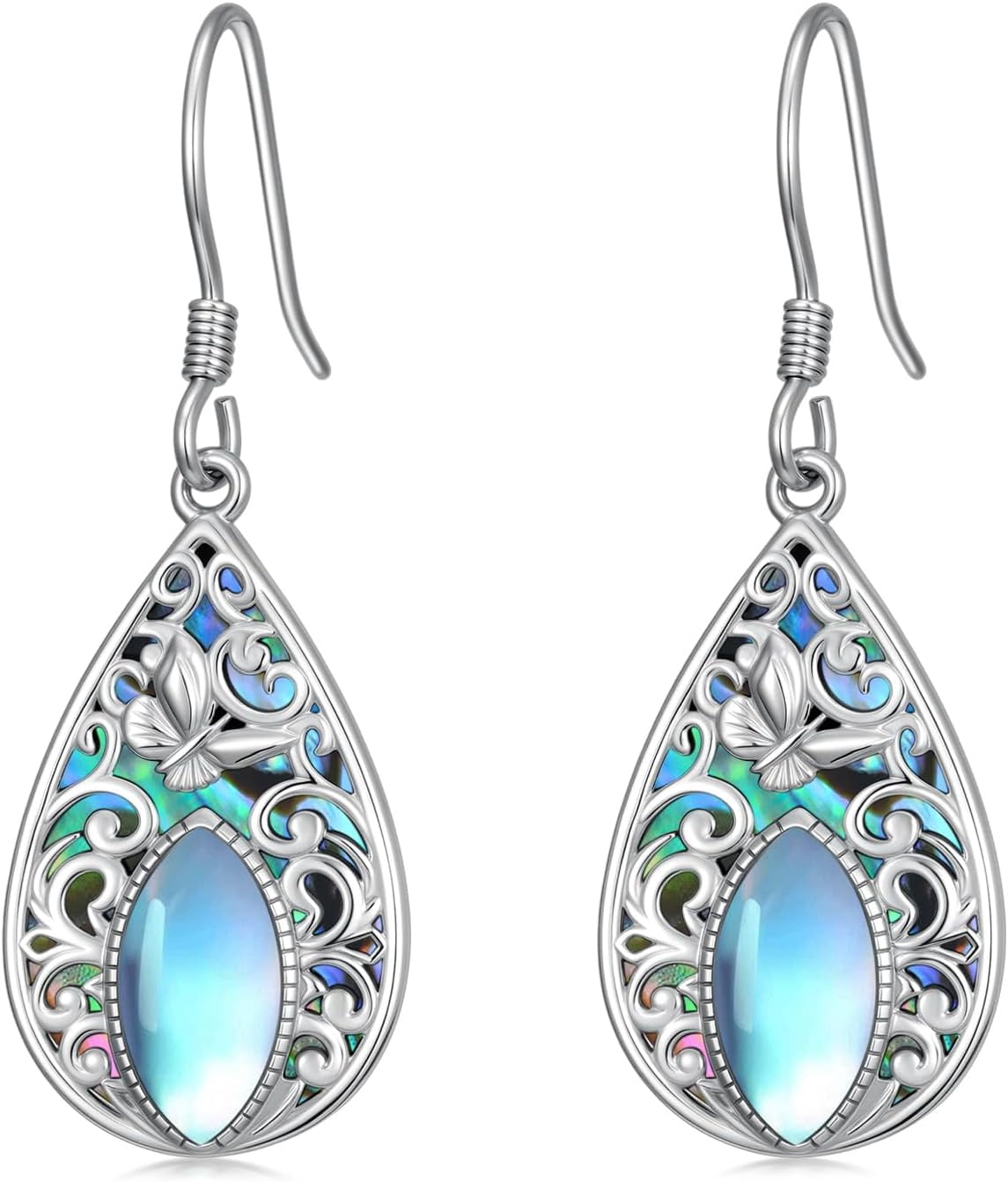 CACA LADY Butterfly Filigree Earrings 925 Sterling Silver Butterfly ...
