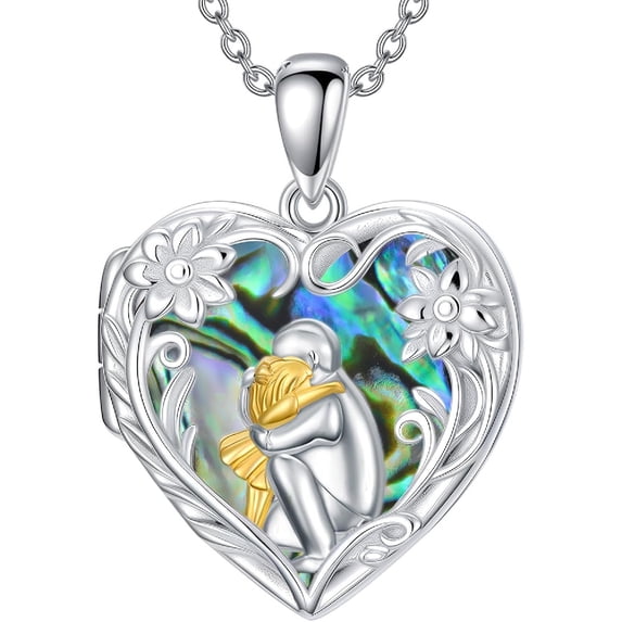 CACA LADY Father Daughter Necklace Heart Locket Necklace That Holds 2 ...