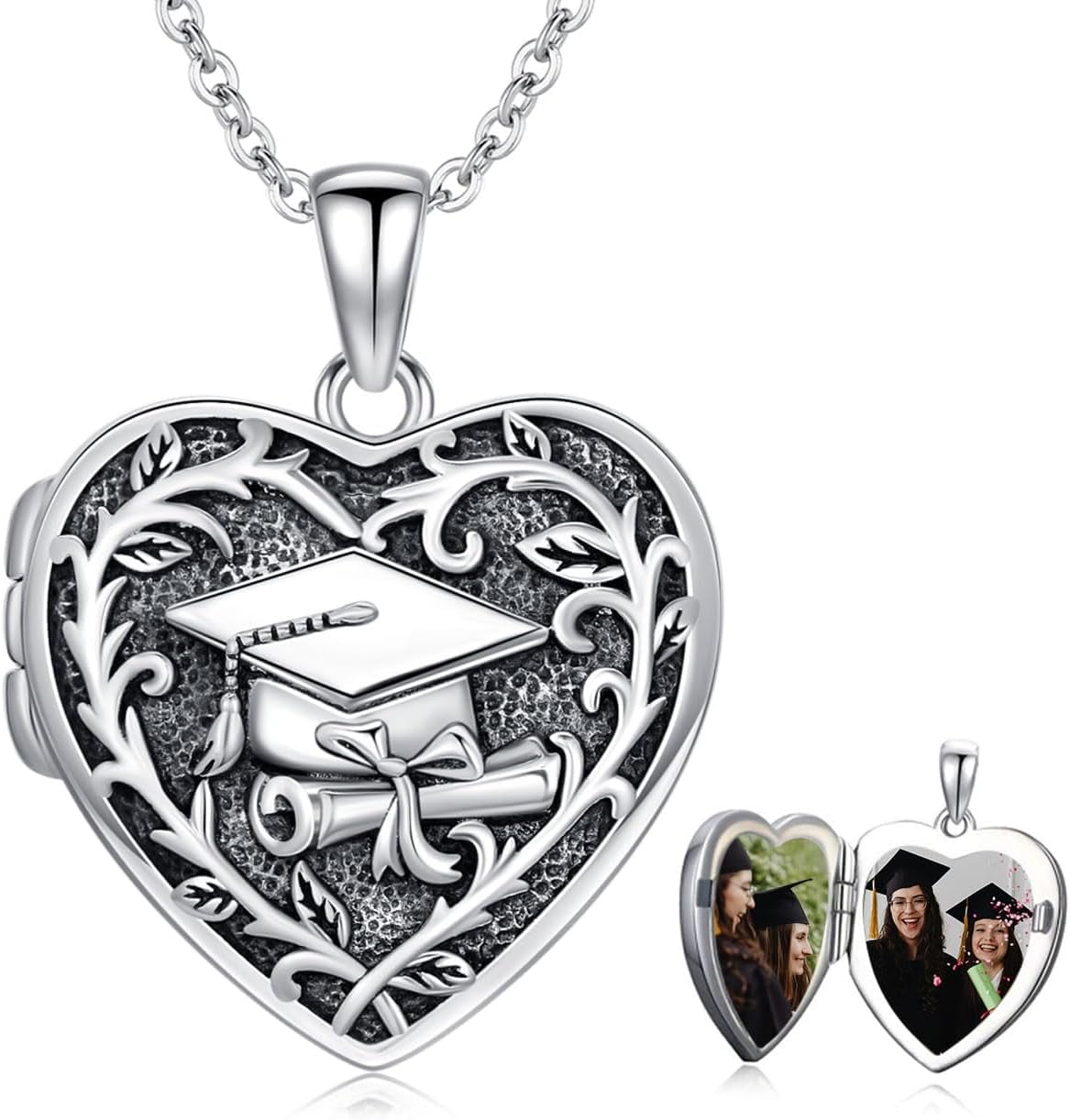 CACA LADY Graduation Gifts for Her, Class of 2024 Heart Locket Necklace ...