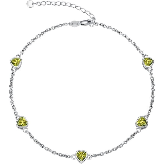 CACA LADY Heart Light Green Bracelet for Women 925 Sterling Silver ...