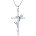 CACA LADY Hummingbird Necklace 925 Sterling Silver Hummingbird Cross ...