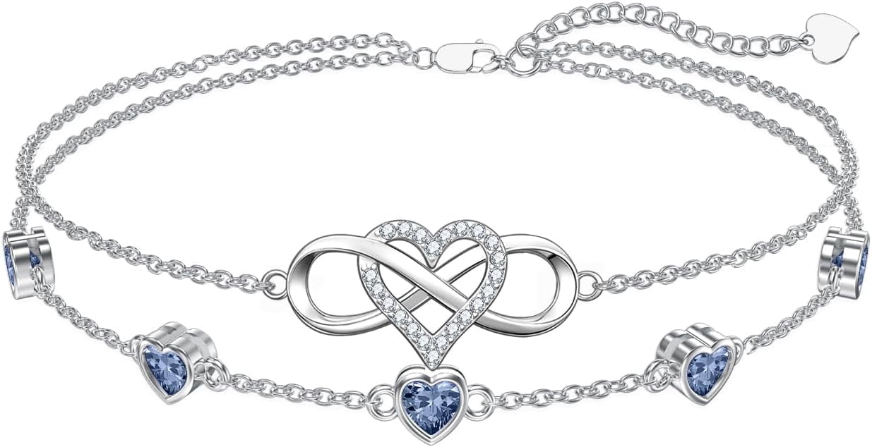 CACA LADY Infinity Light Blue Bracelet 925 Sterling Silver Hotwife ...
