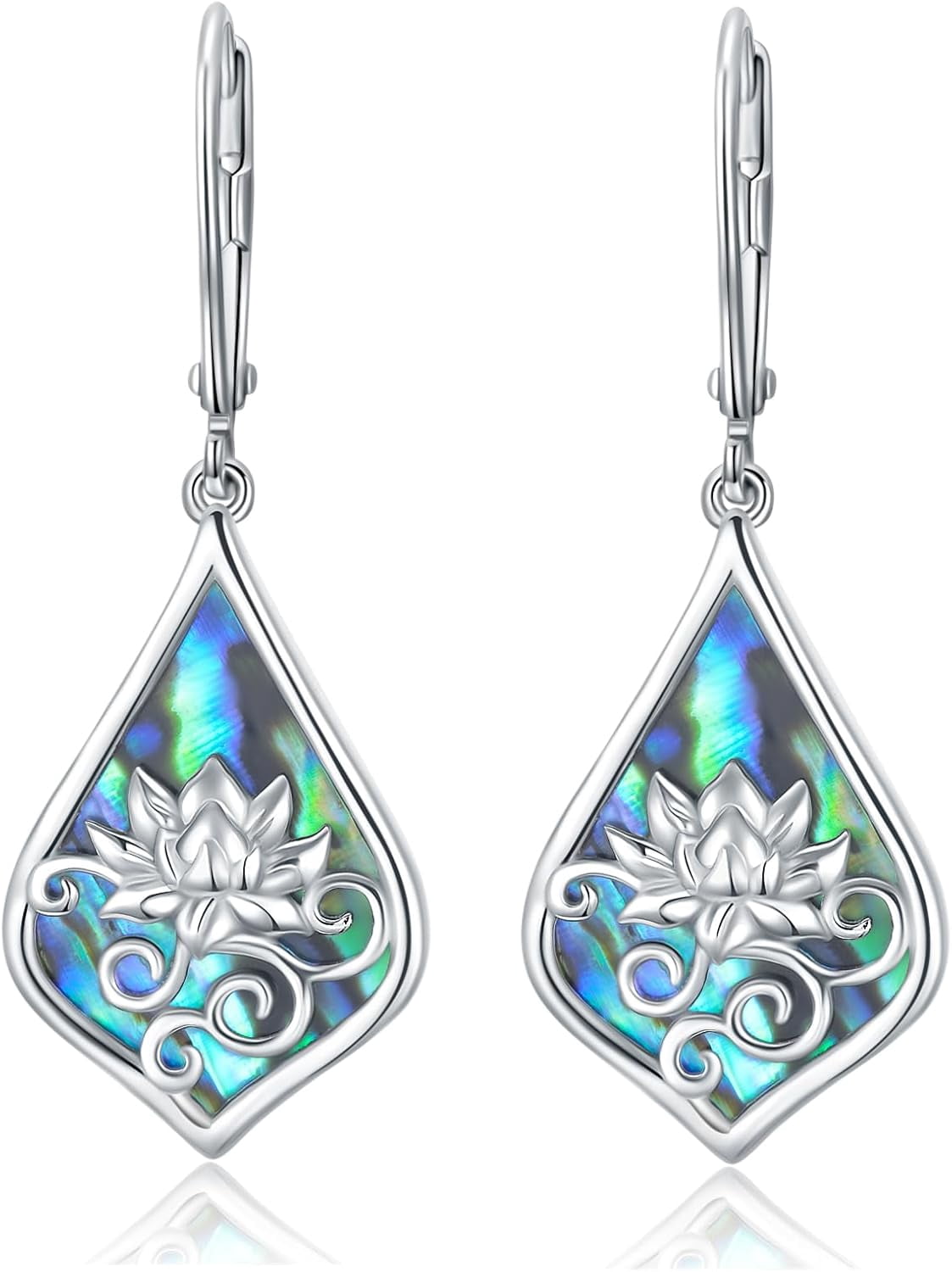 CACA LADY Lotus Earrings 925 Sterling Silver Lotus Earring Dangle ...