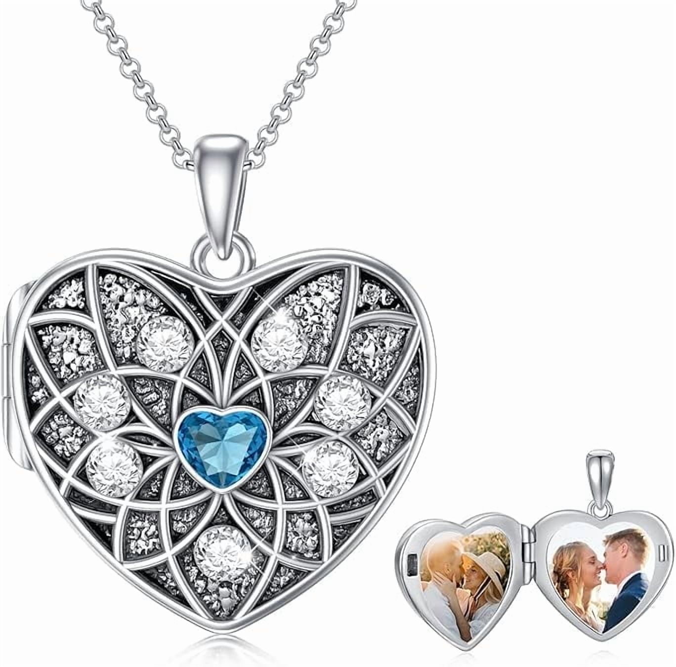 CACA LADY Lotus Heart Photo Box Necklace 925 Sterling Silver that Holds ...