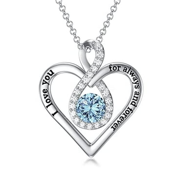 Infinity Heart Necklace 925 Sterling Silver Pendant with Crystals ...