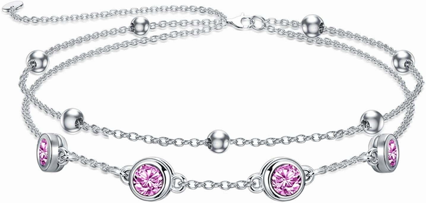 CACA LADY Rose Pink Bracelet for Women 925 Sterling Silver October ...