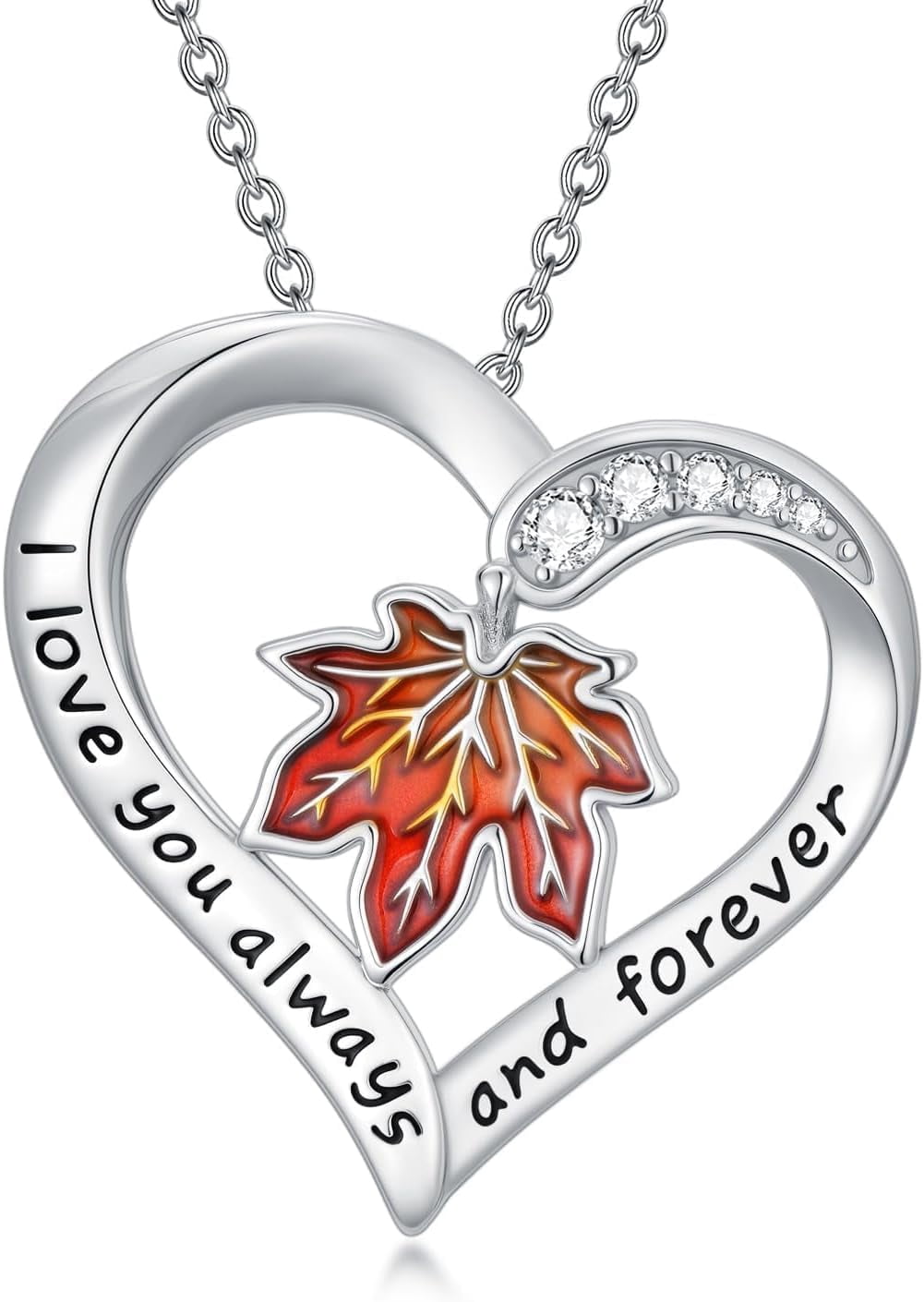 CACA LADY Thanksgiving Necklace Maple Leaf Necklaces for Women 925 ...