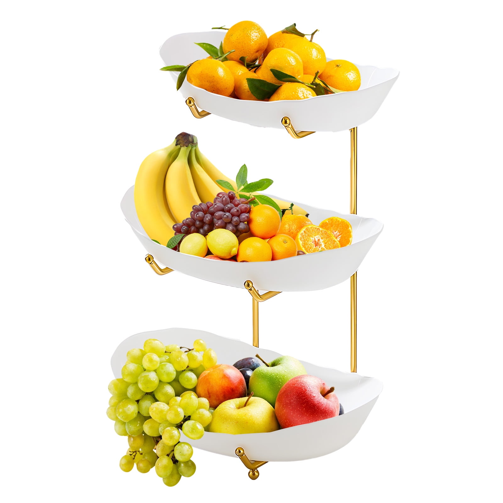 CACAGOO Fruit Bowl for Kitchen Counter - 3 Tier Serving Bowls with ...