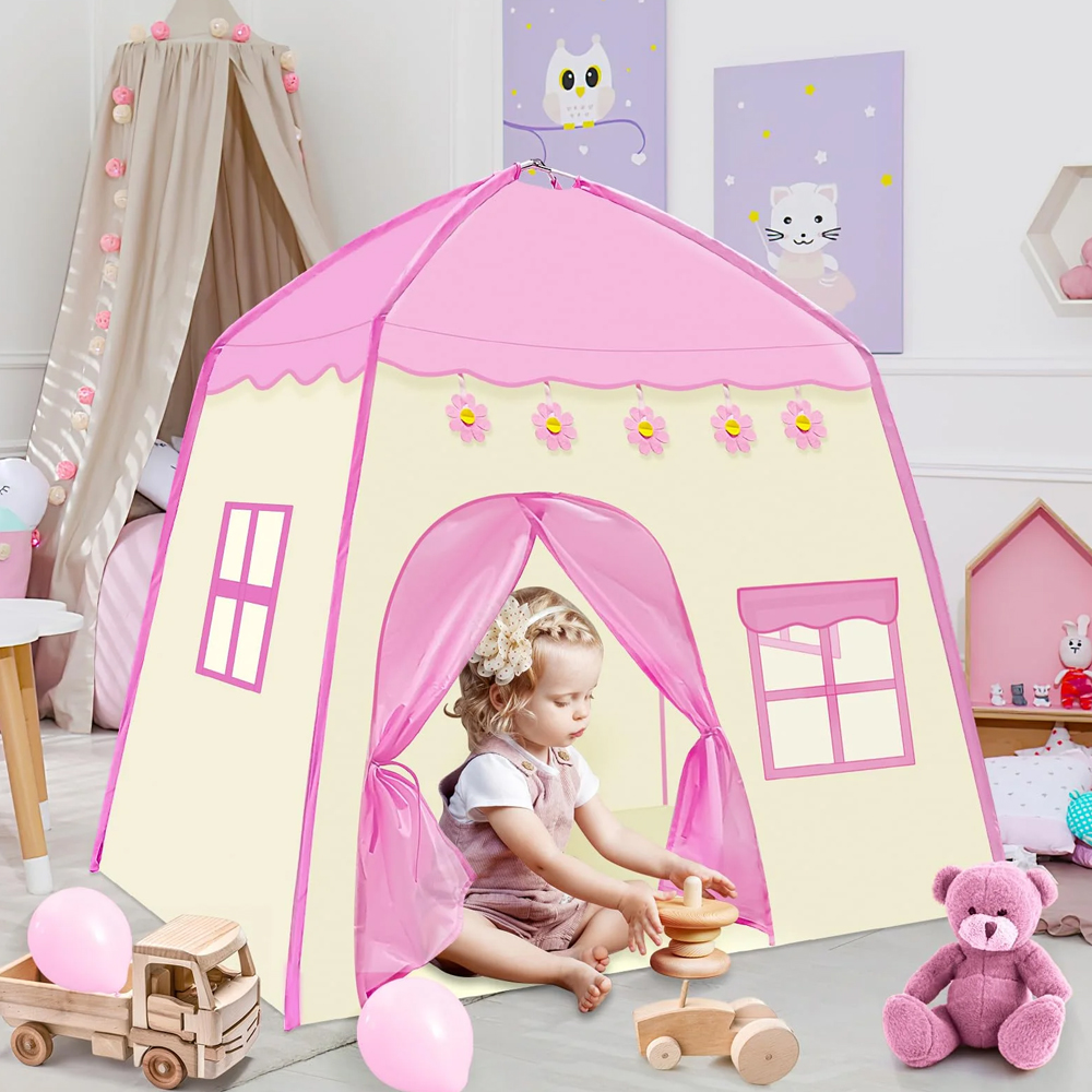 "e-Joy Princess Castle Tent, Portable Large Hexagon Playhouse for Girls ...