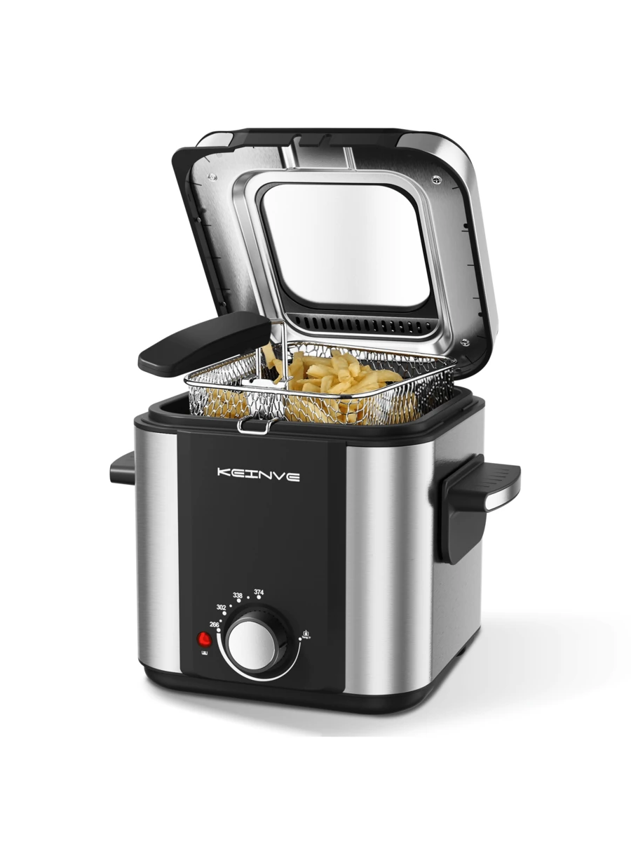 CACHOO 1.5L Stainless Steel Electric Deep Fryer - Temp Control, Odor ...