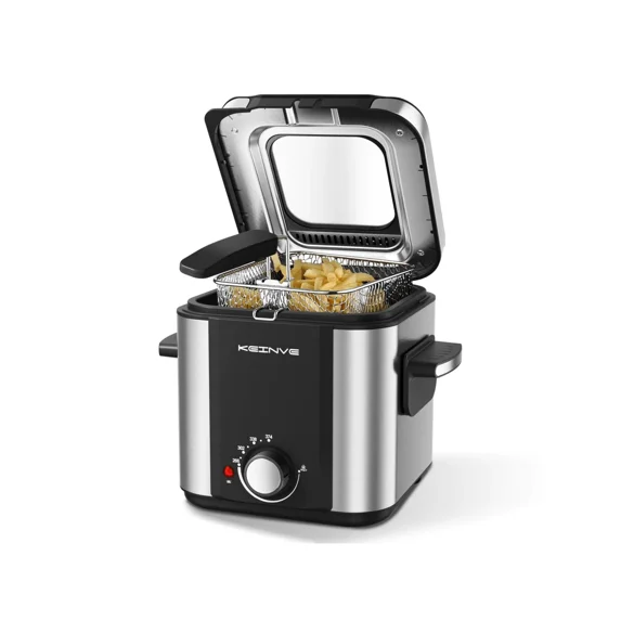 CACHOO 1.5L Stainless Steel Electric Deep Fryer - Temp Control, Odor ...