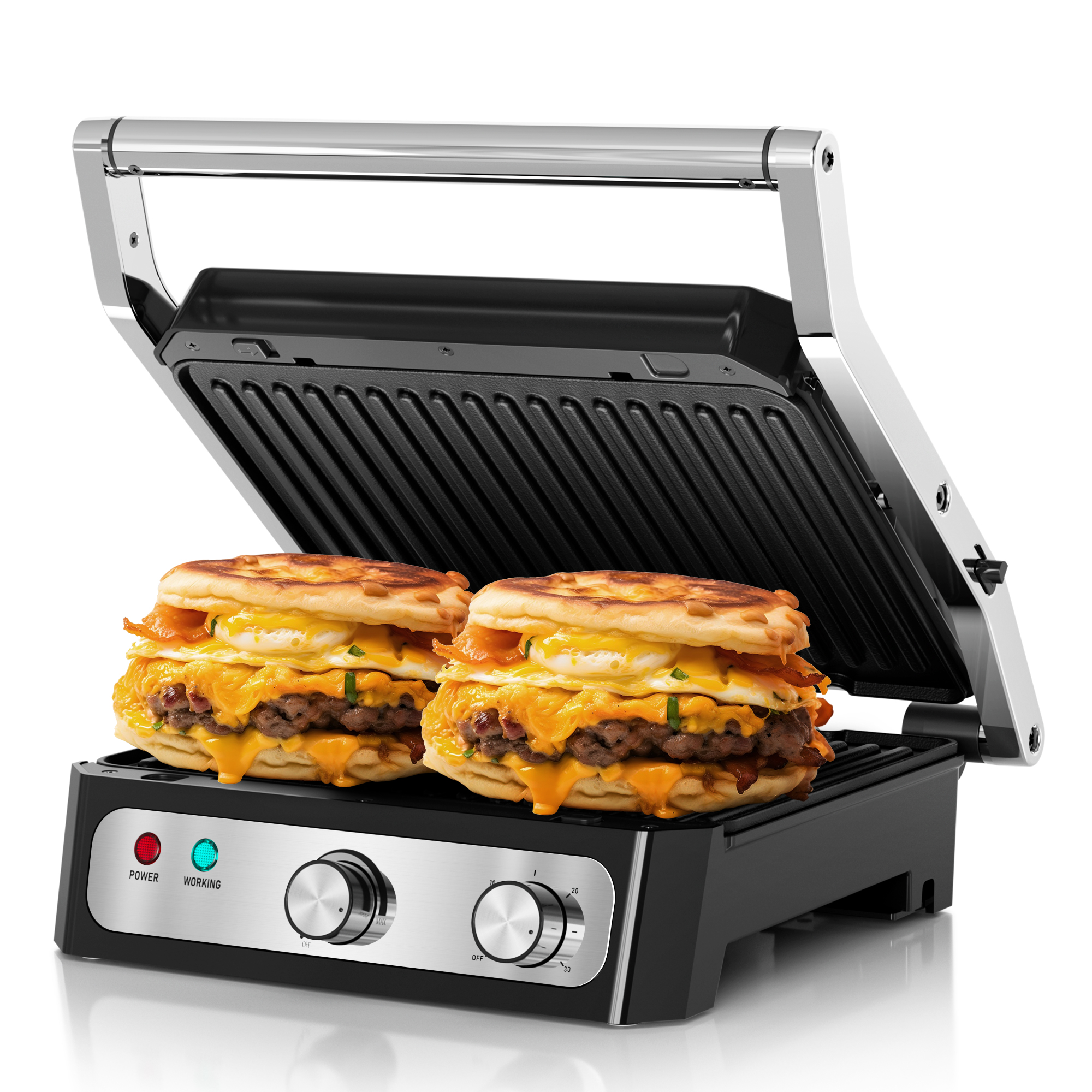 Aigostar Breakfast Sandwich Presser, Small Hot Cheese Maker with Non ...