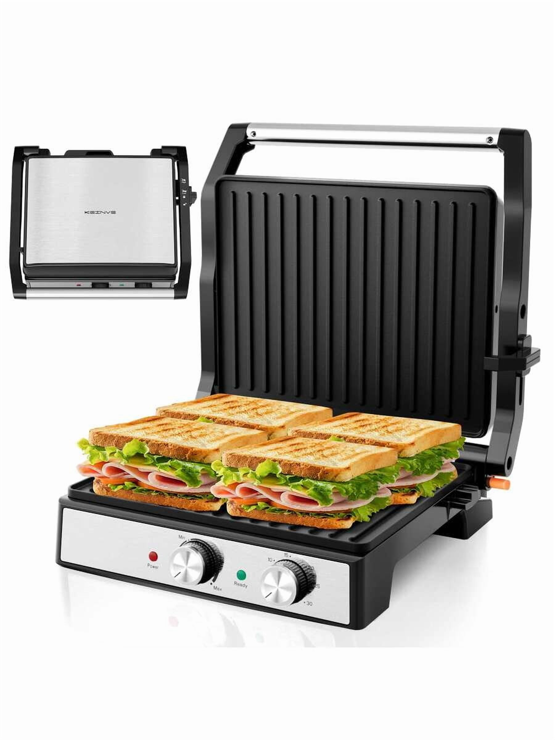 CACHOO Panini Press Grill - 1600W High Power, 4-Slice Sandwich Maker ...