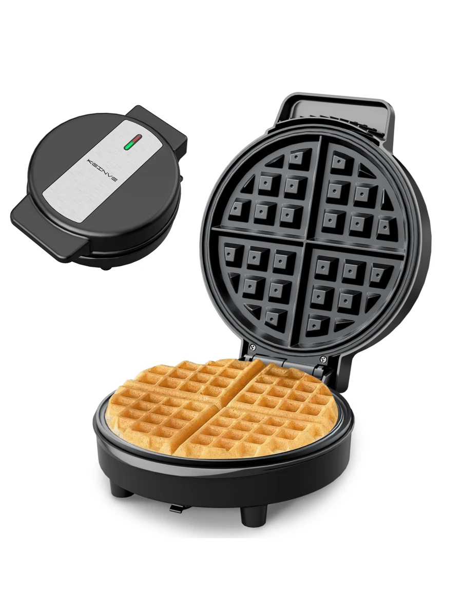 CACHOO Waffle Maker, 8'' 4-Slice, 1000W Powerful Fast Heating, Non ...
