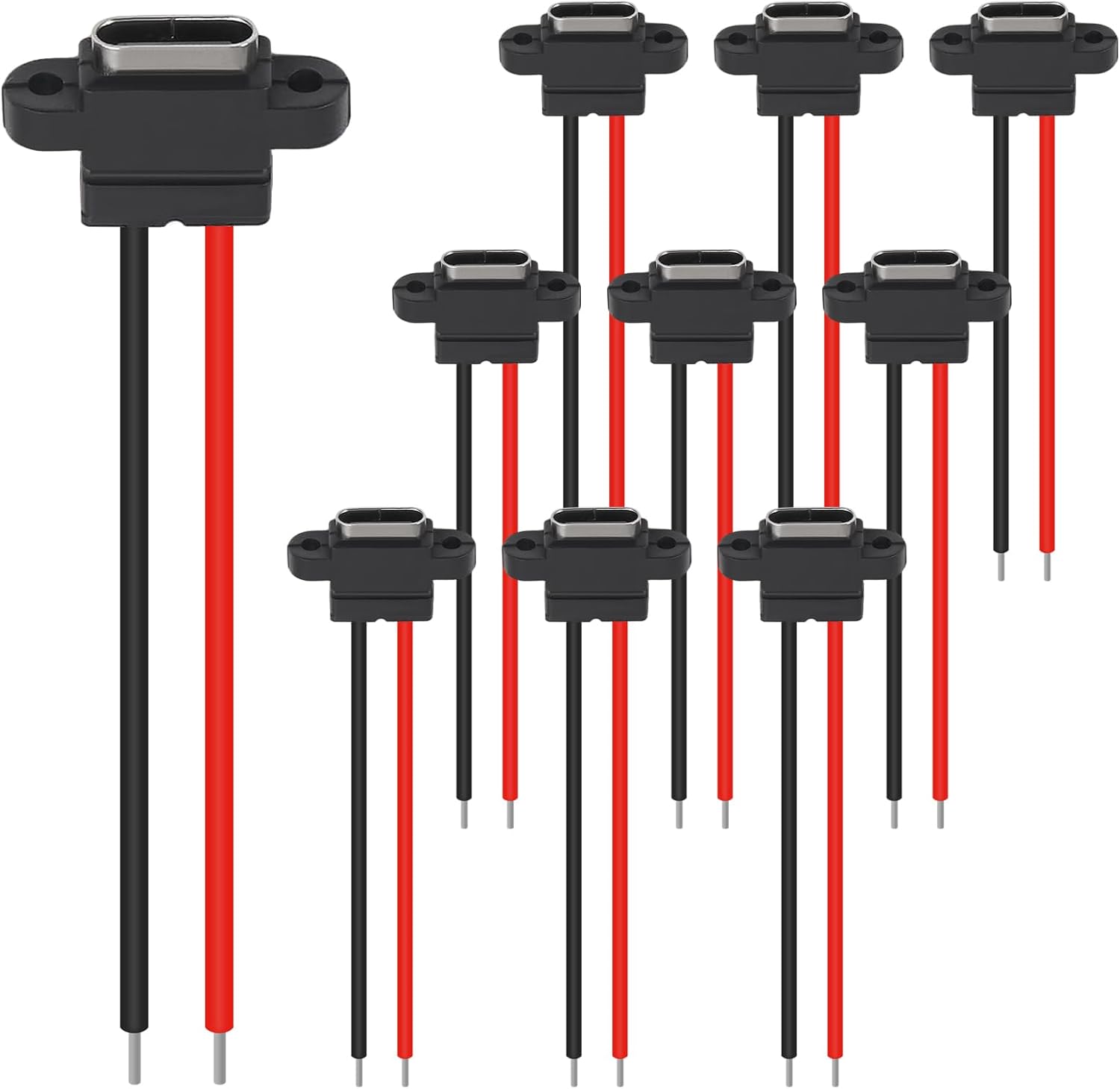 CACOCO-10Pcs Female Socket Usb-C Plug Type-C 2 Pin Connector Usb Connector Type-C Female Chassis ...