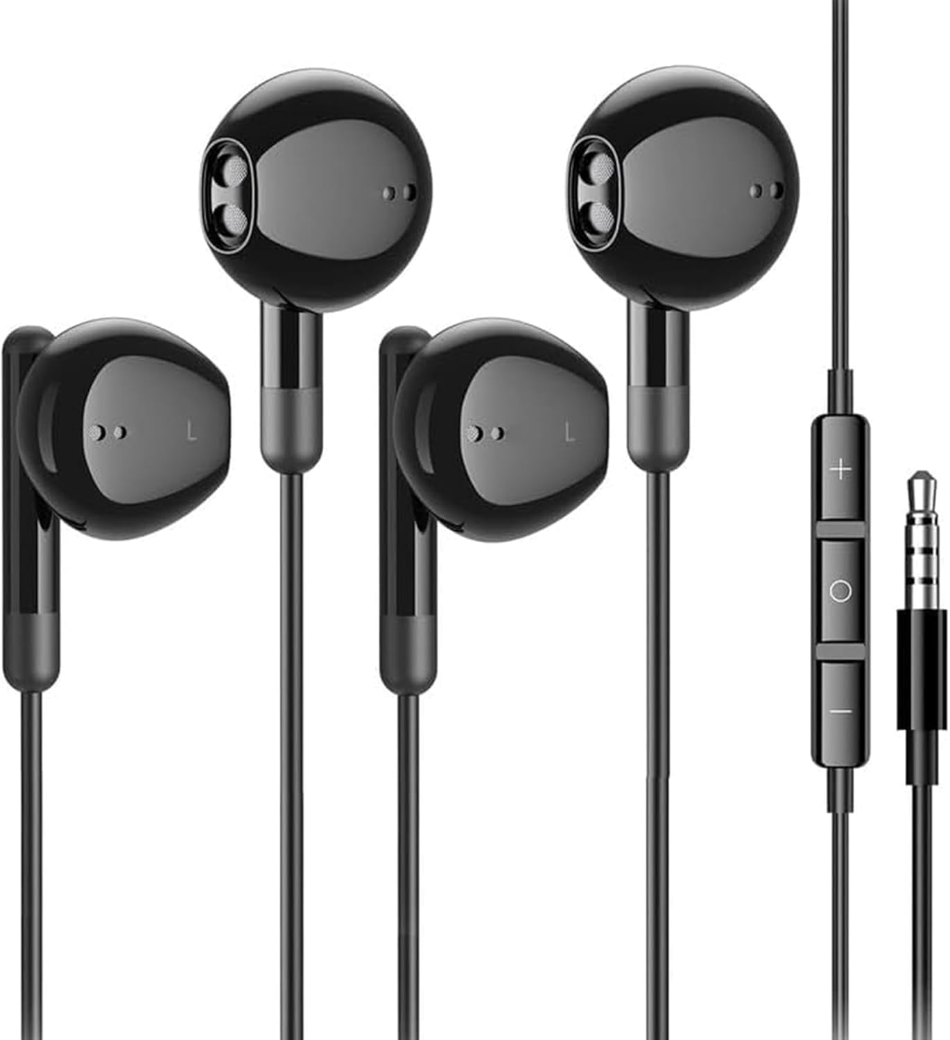 CACOCO-2 Pack 3.5Mm Wired Headphone Plug, In-Ear Earphones, Earbuds ...
