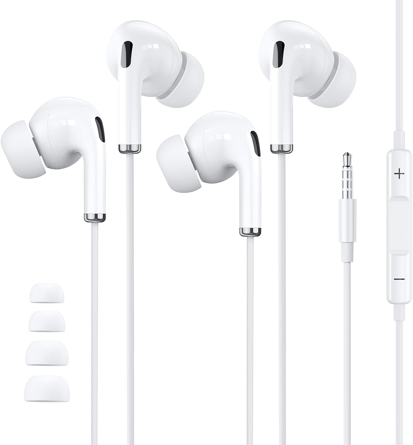 CACOCO-2 Pack For Apple Earbuds Wired, 3.5Mm Headphones With Mic [Mfi Certified] Volume Control ...