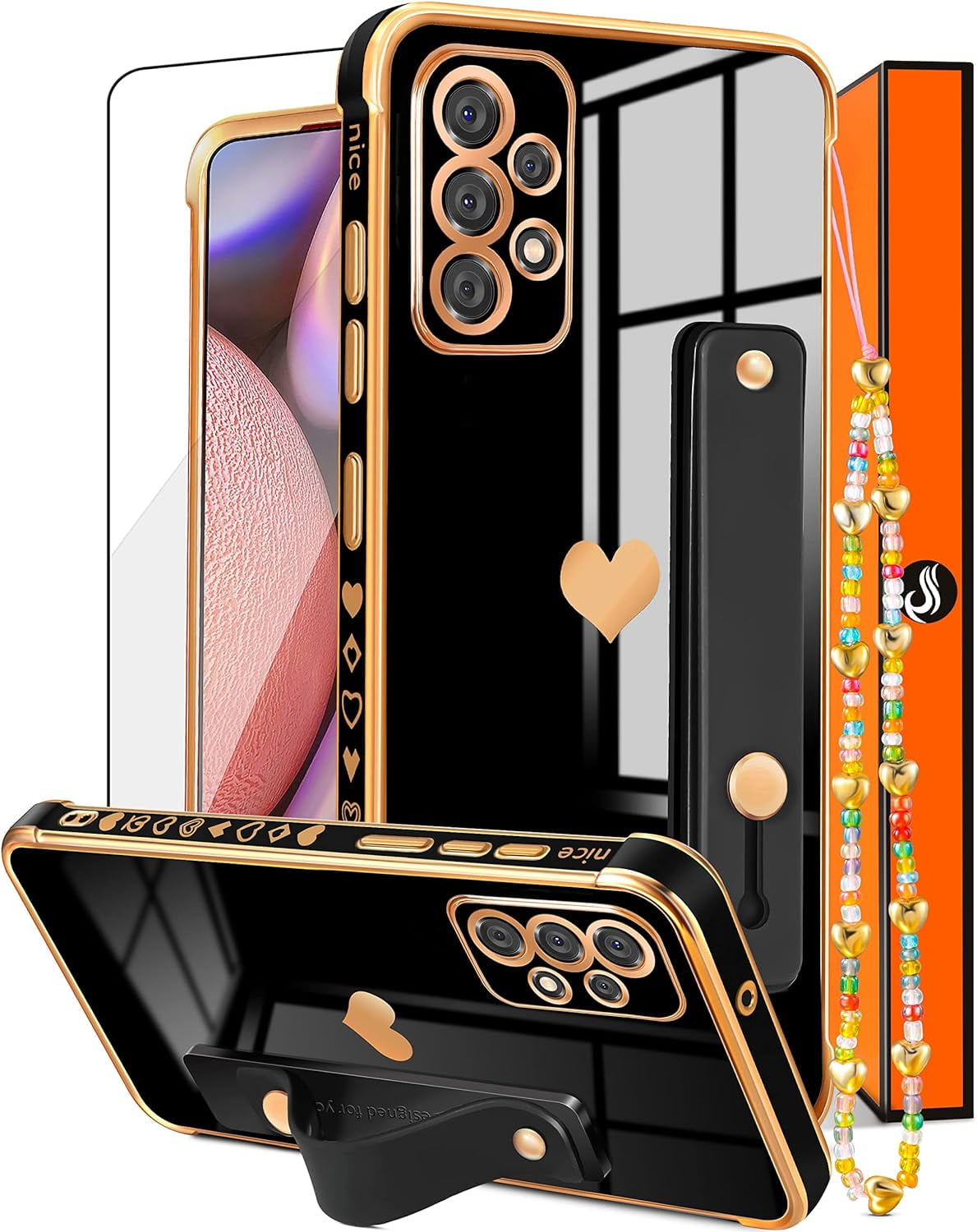 CACOCO-(3In1 For Samsung Galaxy A53 5G Case Heart Women Girls Cute Girly Aesthetic Trendy Luxury ...