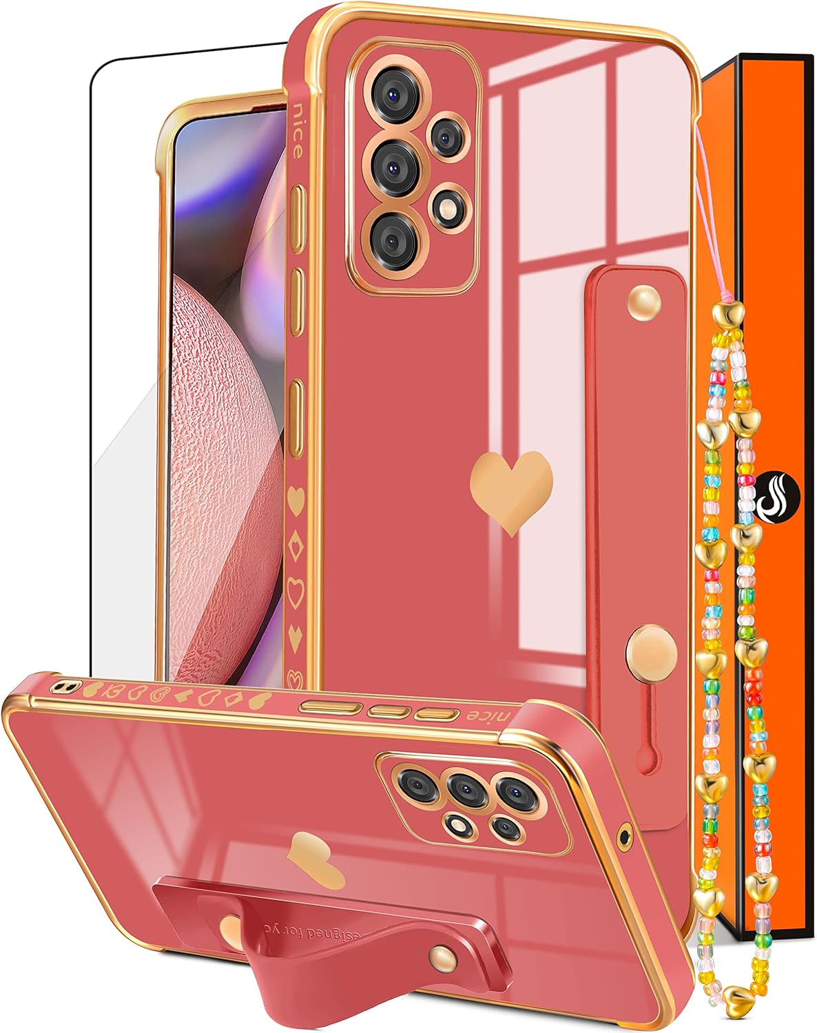 CACOCO-(3In1 For Samsung Galaxy A53 5G Case Heart Women Girls Cute Girly Aesthetic Trendy Luxury ...