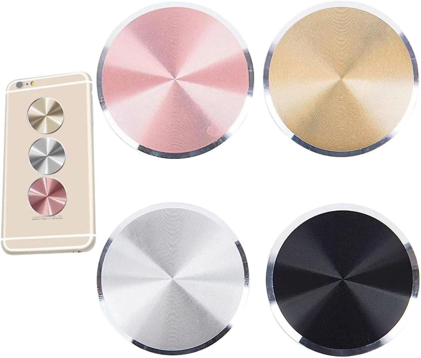 CACOCO-4 Pack（4 Colors Mixed Universal Metal Plate Replacement Round ...