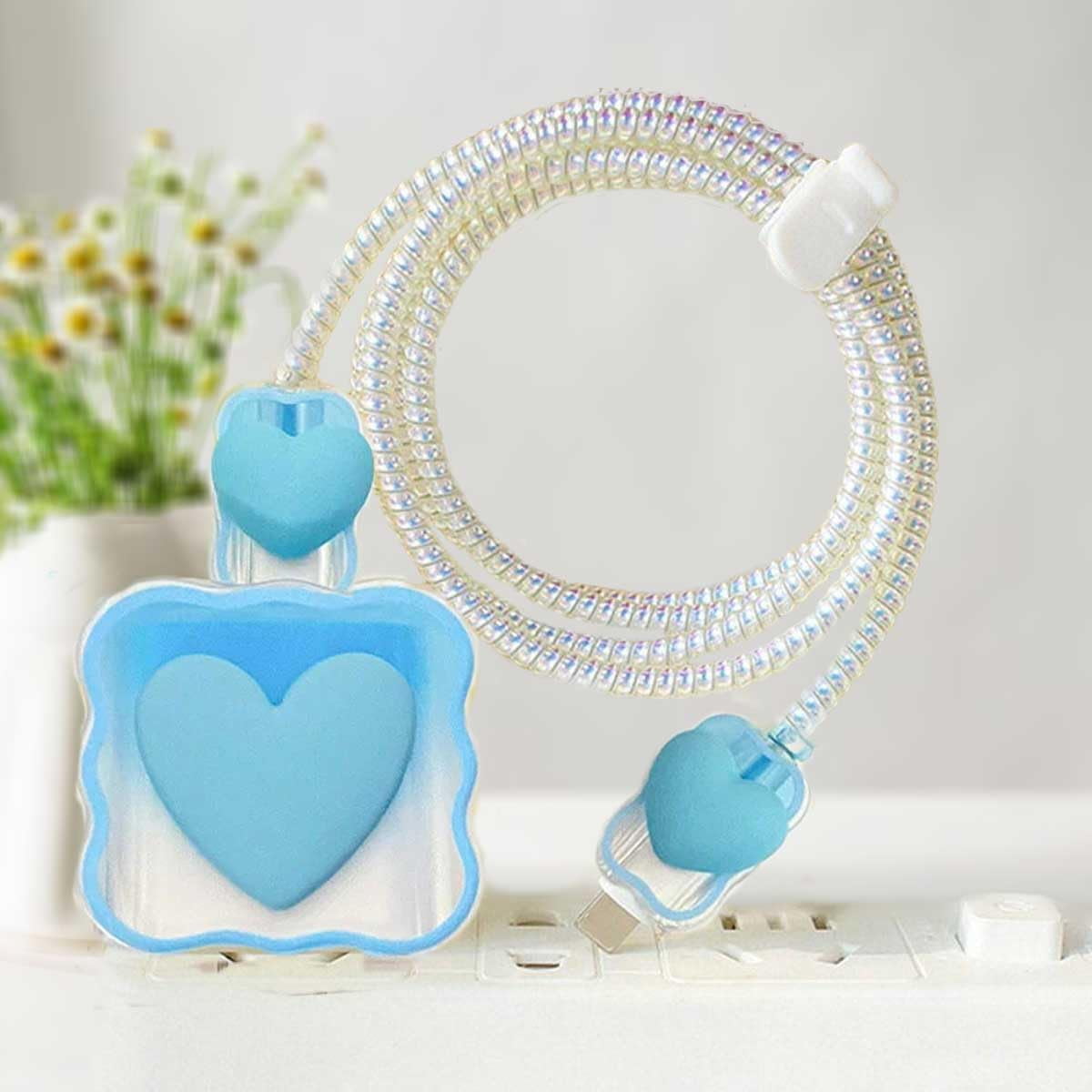 CACOCO-5 In 1 Diy 18W 20W Heart Shape Protector Data Cable Usb Charger ...