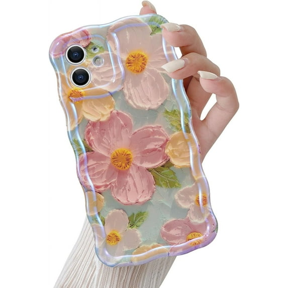 CACOCO-Case For Iphone 12, Laser Colorful Retro Oil Painting Flower ...