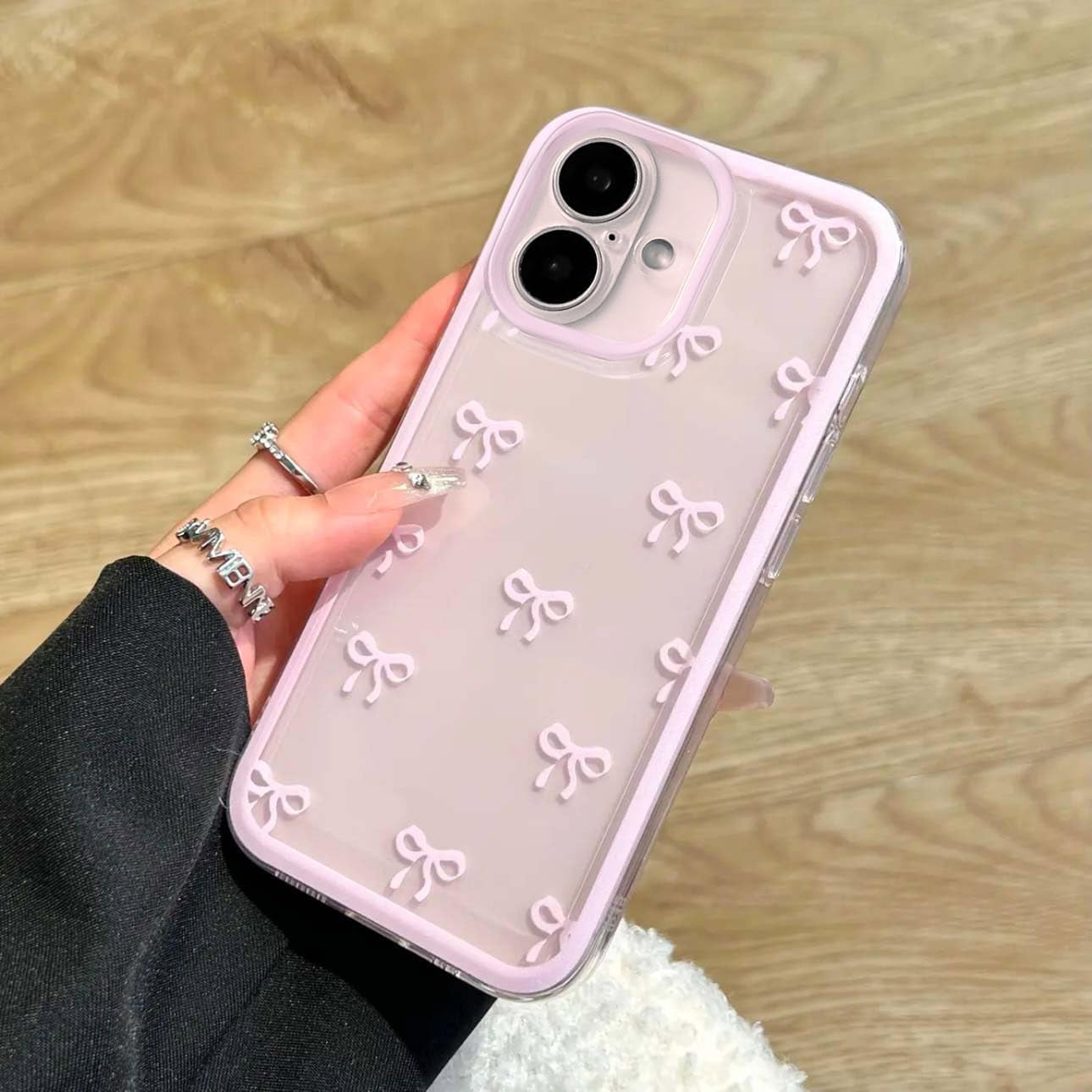 CACOCO-Case For Iphone 16 Plus, Clear Cute Ribbon Bowknot Pattern ...