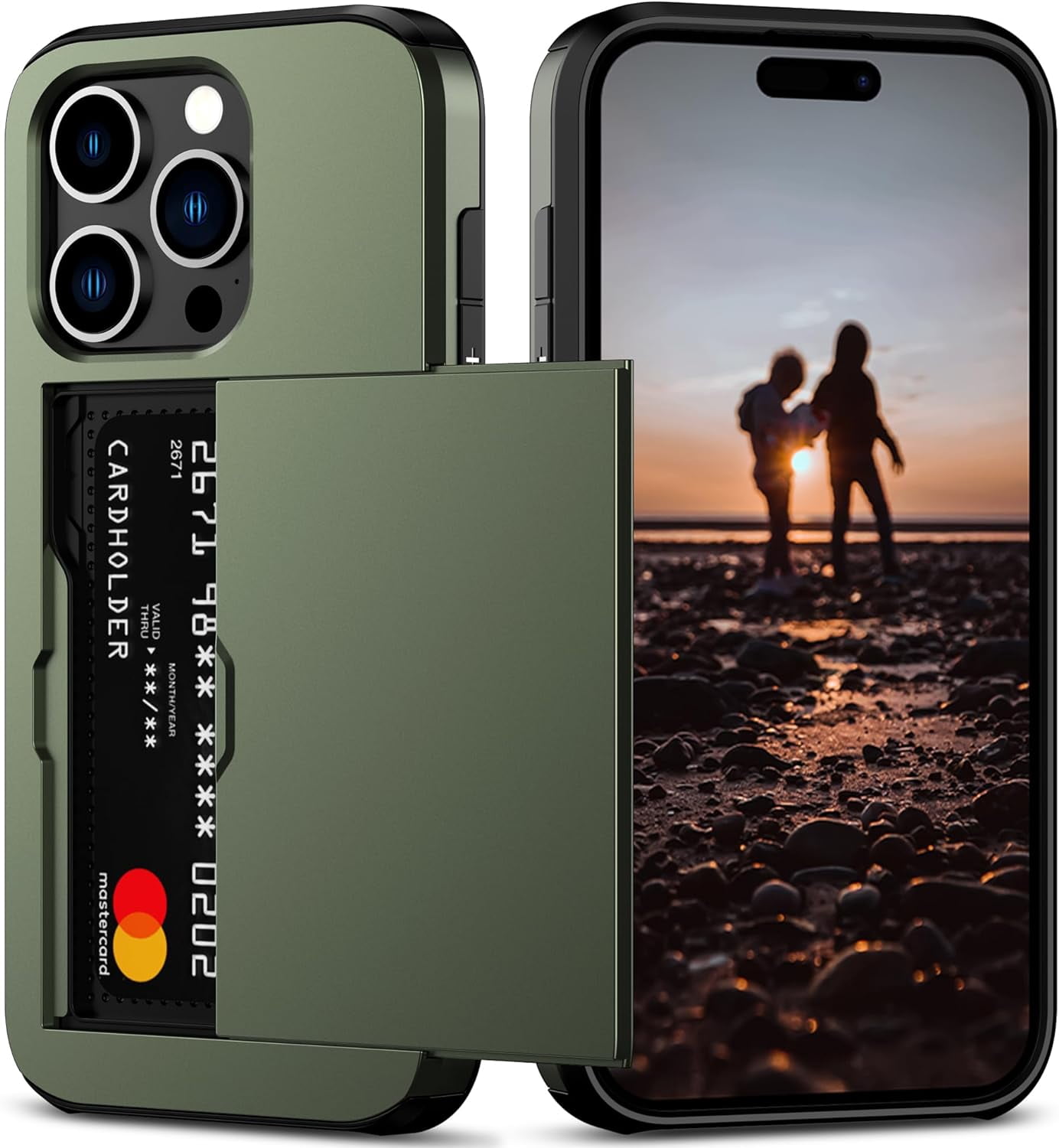 CACOCO-Compatible With Iphone 15 Pro Case With Card Holder Heavy Duty ...